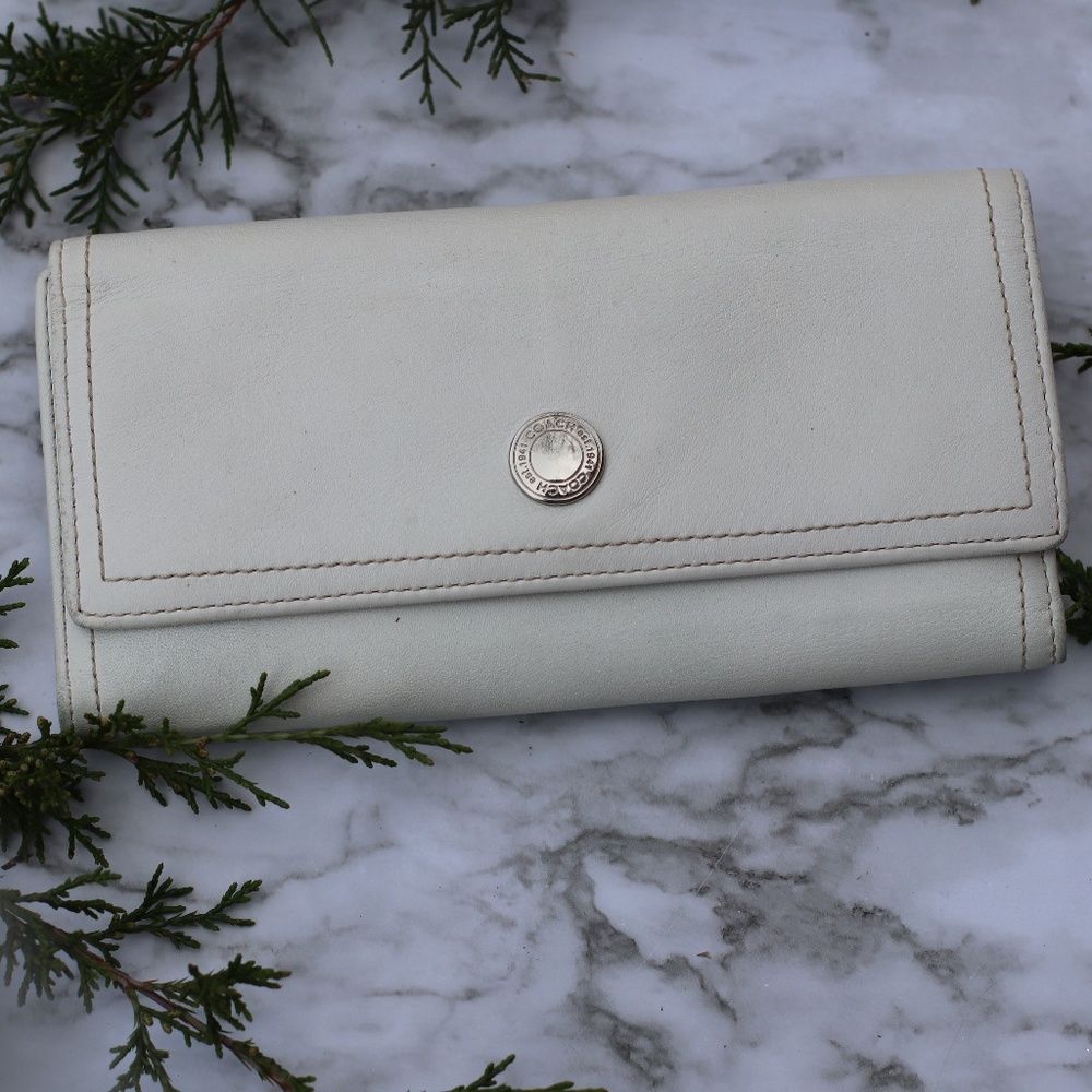 Coach Winter White Leather Wallet - Gem